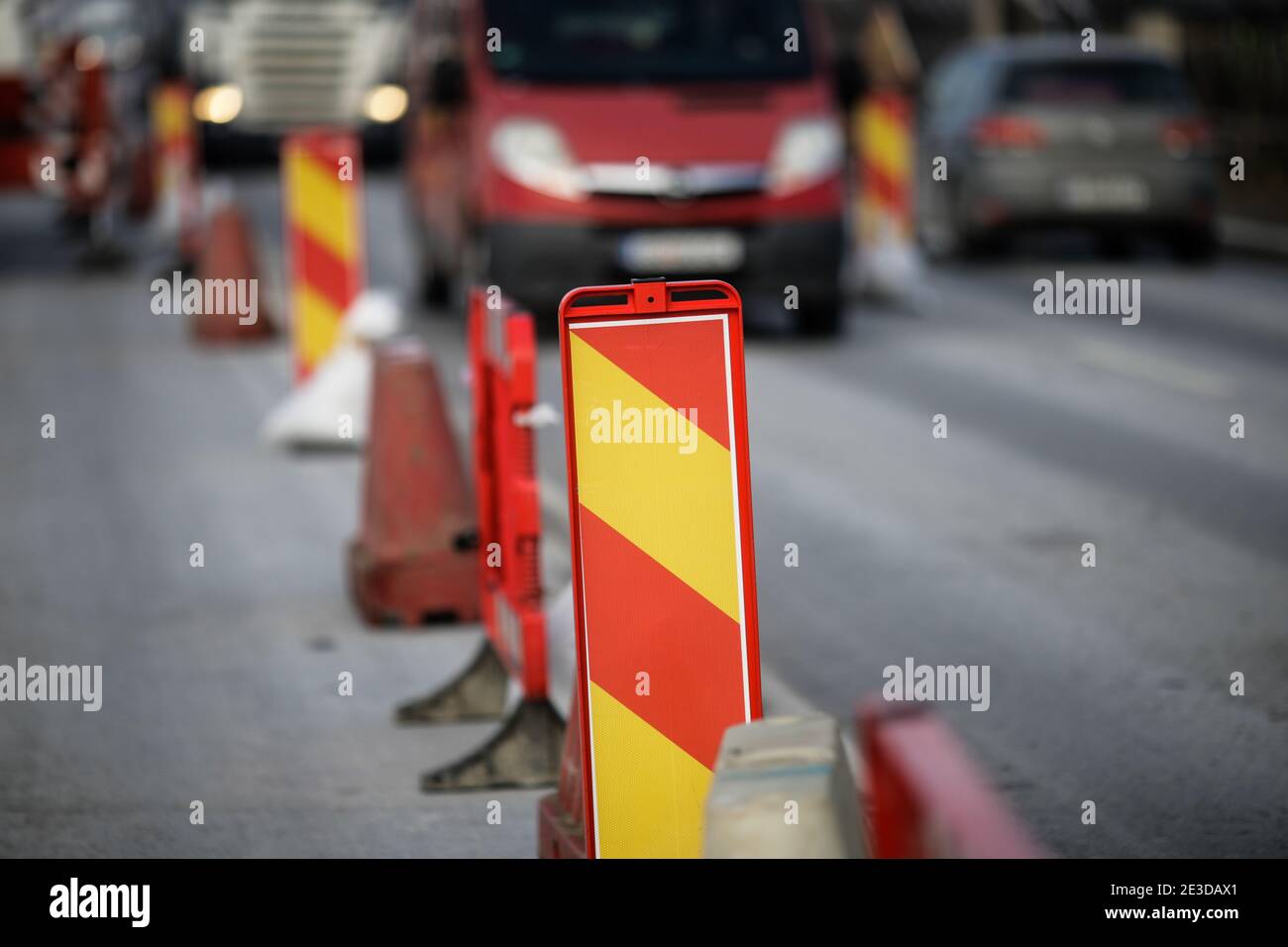 Traffic congestion warning sign hi-res stock photography and images - Alamy