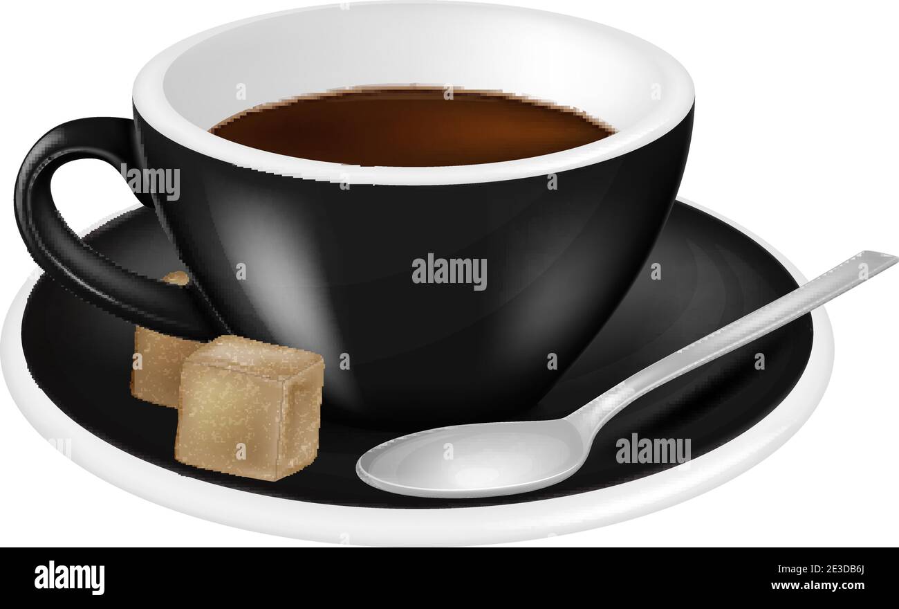 Coffee cup with sugar cubes. Vector illustration Stock Vector Image ...