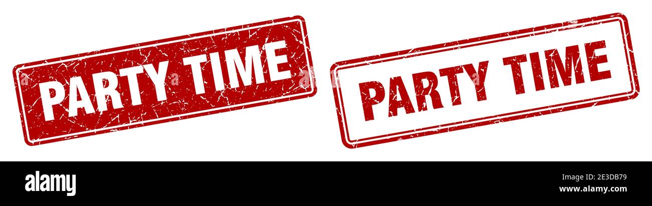 party time square stamp. party time grunge sign set Stock Vector Image ...