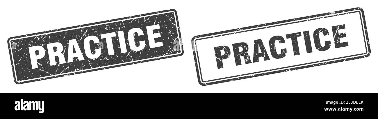 practice square stamp. practice grunge sign set Stock Vector Image ...