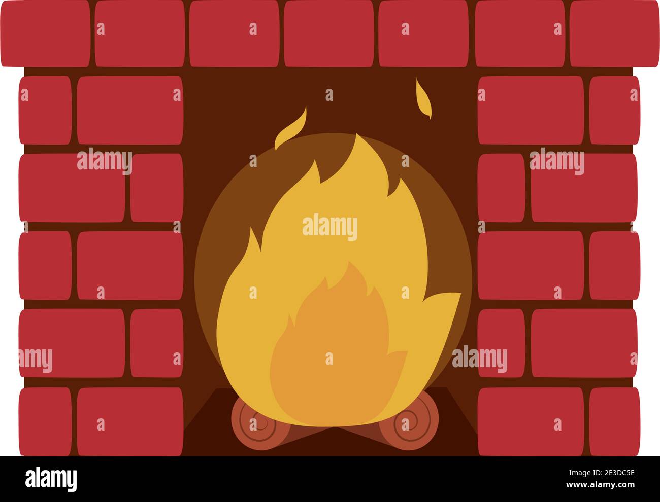 merry christmas chimney design, winter season and decoration theme ...