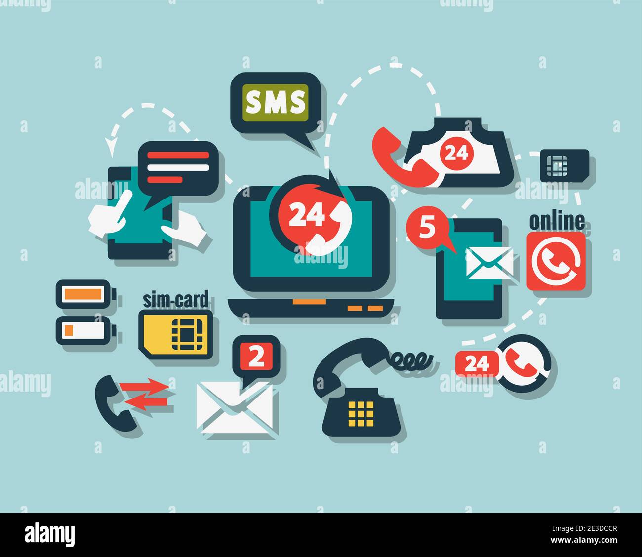 Cell phone user black Stock Vector Images - Alamy