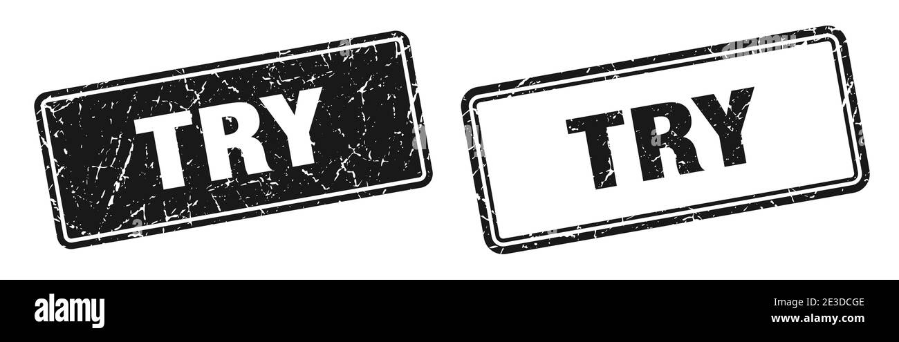 try square stamp. try grunge sign set Stock Vector Image & Art - Alamy