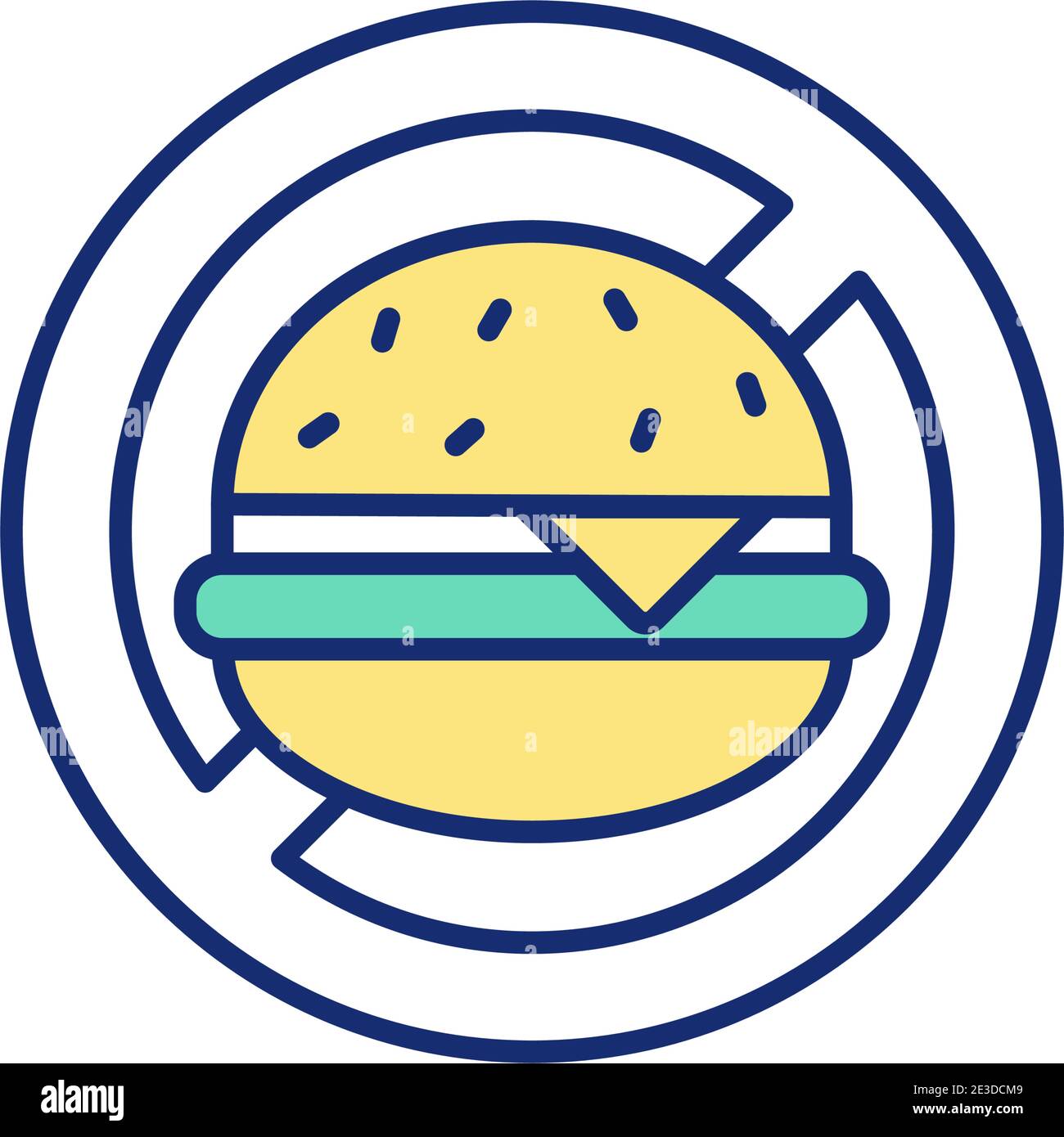 Junk food refusal RGB color icon Stock Vector Image & Art - Alamy