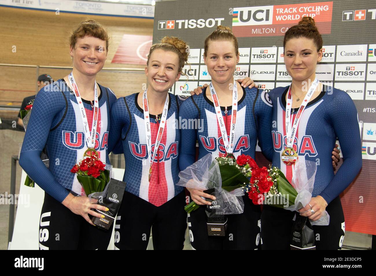 Women’s team pursuit riders Lilly Williams, Emma White, Jenn Valente ...