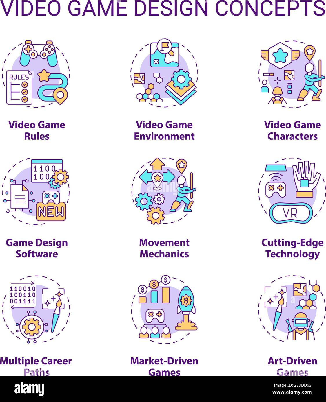 Video game design concept icons set Stock Vector Image & Art - Alamy