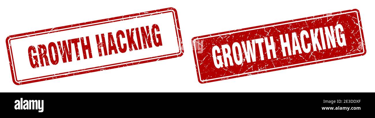 growth hacking square stamp. growth hacking grunge sign set Stock ...