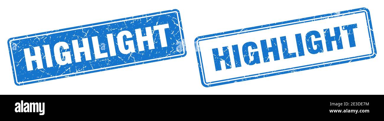 highlight square stamp. highlight grunge sign set Stock Vector Image ...