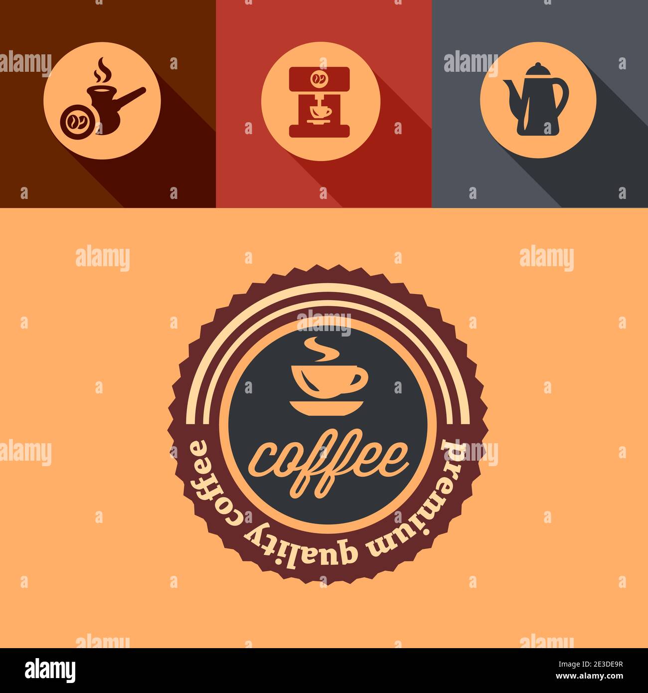 Illustration of Coffee in Flat Design Style Stock Vector Image & Art ...
