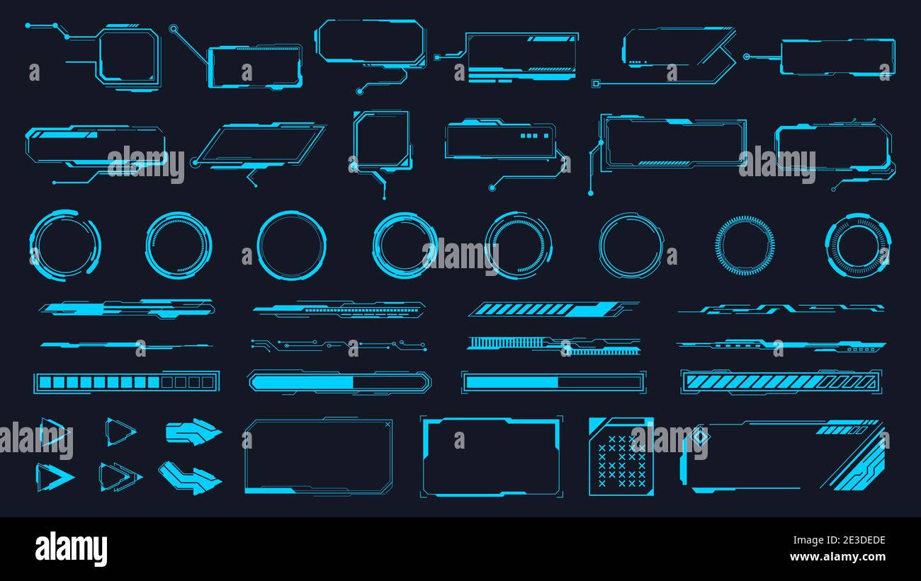Futuristic interface ui elements. Holographic hud user interface ...