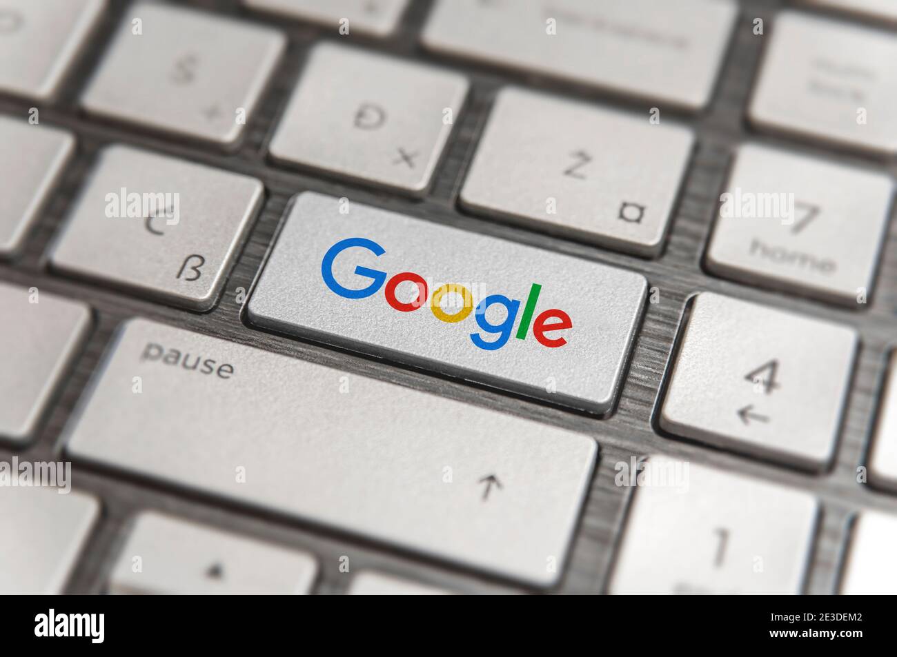 Keyboard with key Enter button modern pc text communication board Stock ...