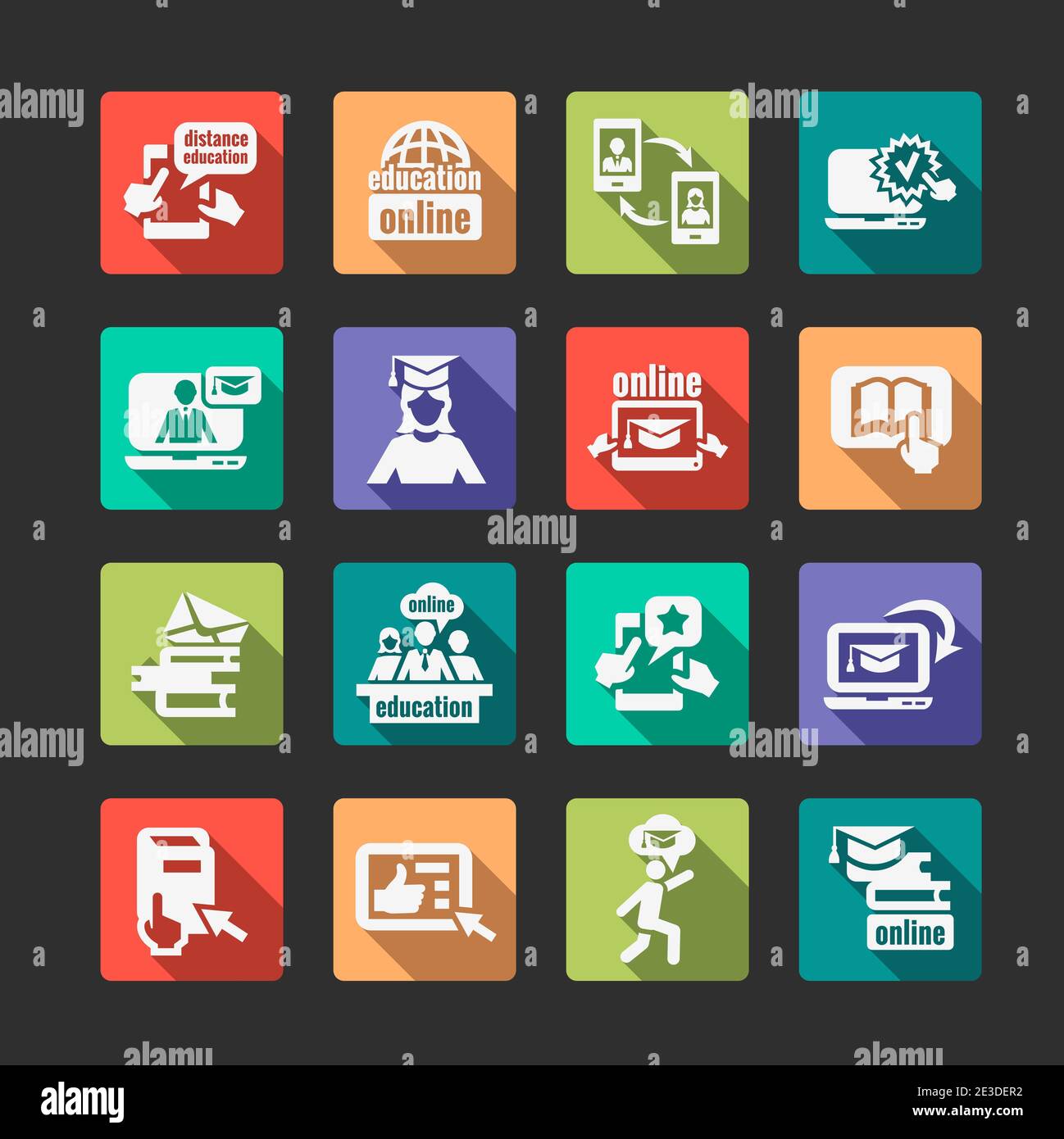 Set icons education online Stock Vector Images - Alamy