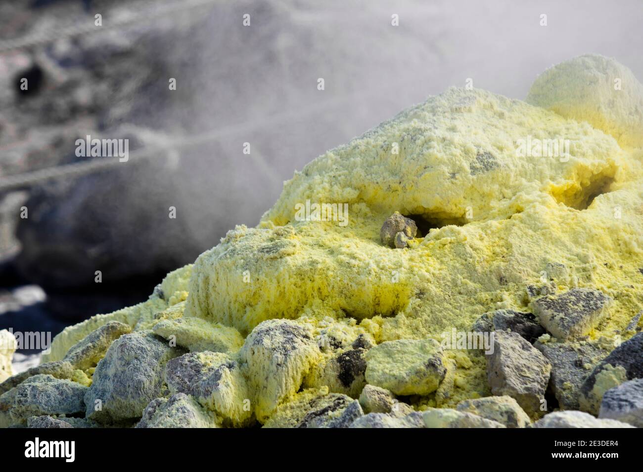 Close up photo of a rocky area where sulfur crystallized Stock Photo ...
