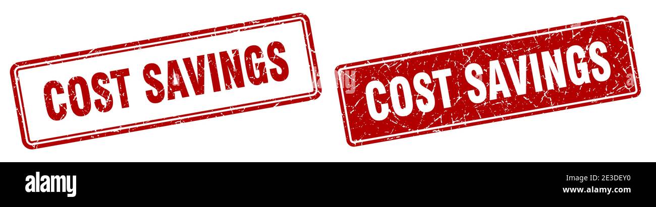 cost savings square stamp. cost savings grunge sign set Stock Vector ...