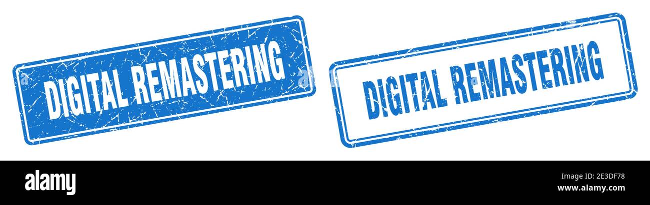 digital remastering square stamp. digital remastering grunge sign set ...