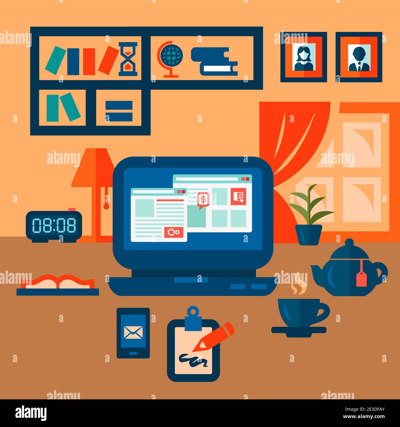 Smart workspace Stock Vector Images - Alamy