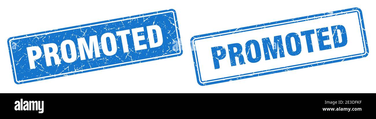 promoted square stamp. promoted grunge sign set Stock Vector Image & Art - Alamy