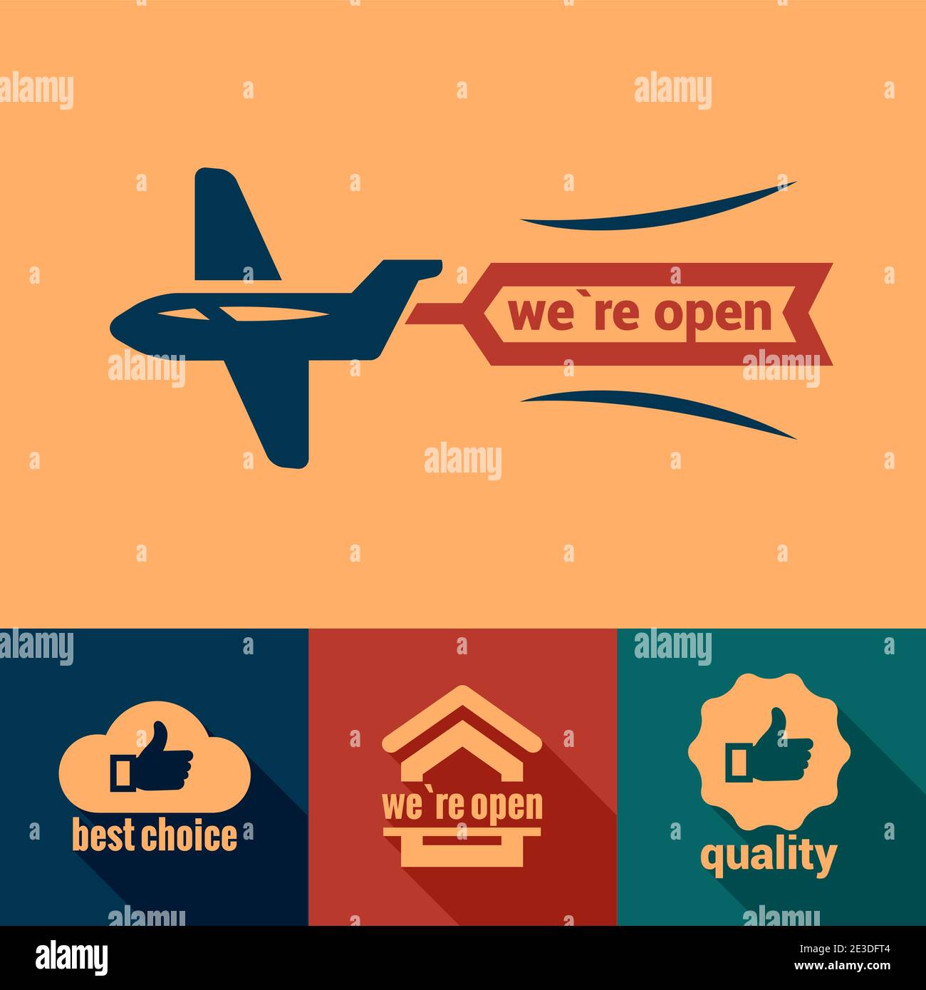 Elegant Marketing and Advertisement Design Elements in Flat Design ...