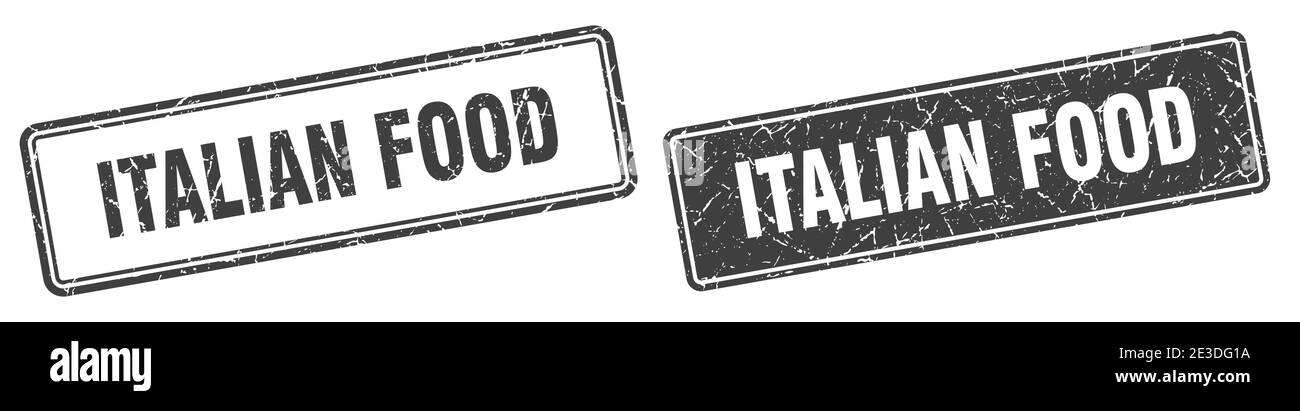 italian food square stamp. italian food grunge sign set Stock Vector ...