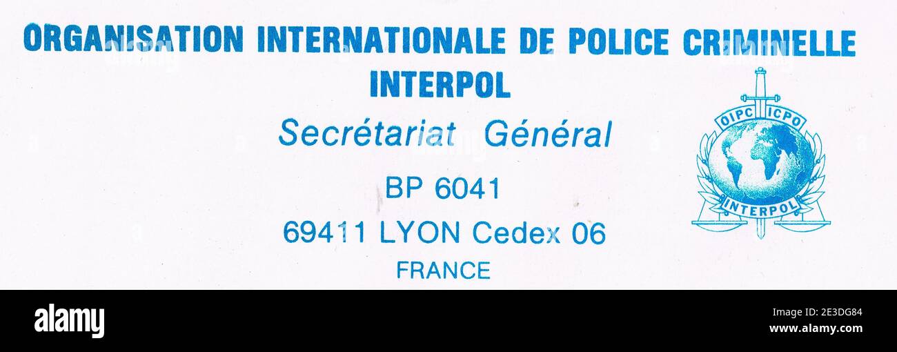 Interpol Stamp High Resolution Stock Photography and Images - Alamy