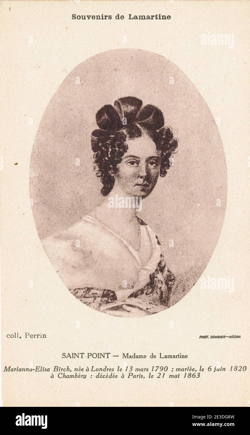 Mary Ann Elisa Birch, wife of french poet Alphonse de Lamartine ...