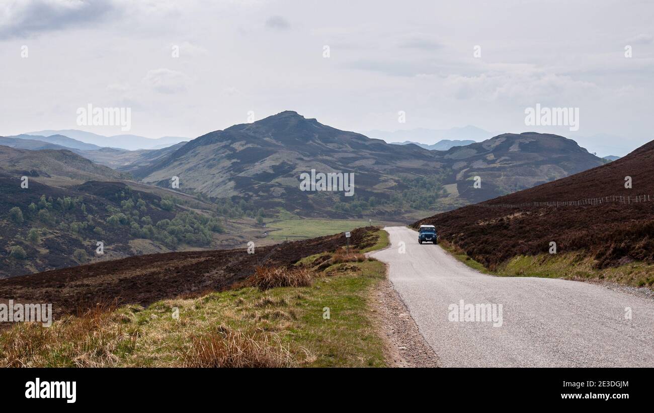 General Wade's Military Road crosses mountains above Fort Augustus in ...