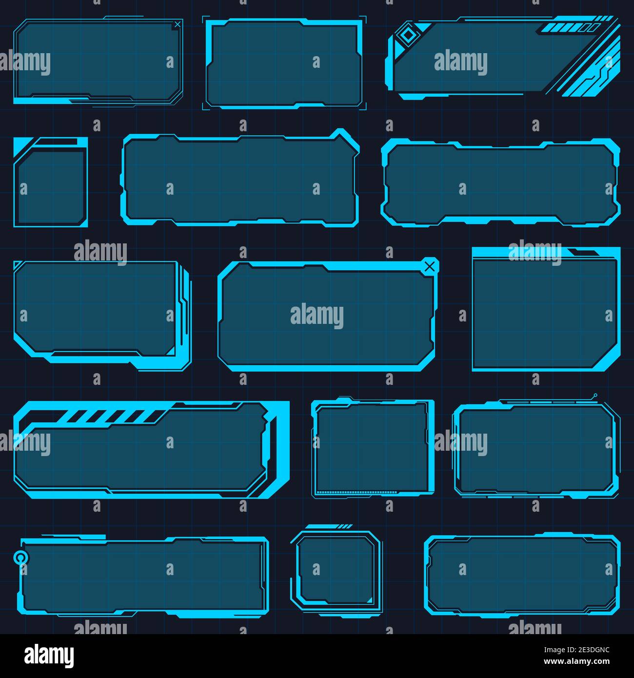 Hud frames. Digital futuristic hud interface panels, hologram high tech ... Hud frames. Digital futuristic hud interface panels, hologram high tech ...