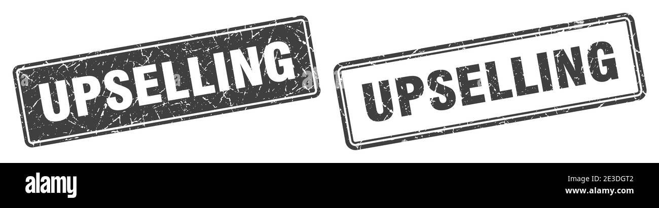 upselling square stamp. upselling grunge sign set Stock Vector Image ...