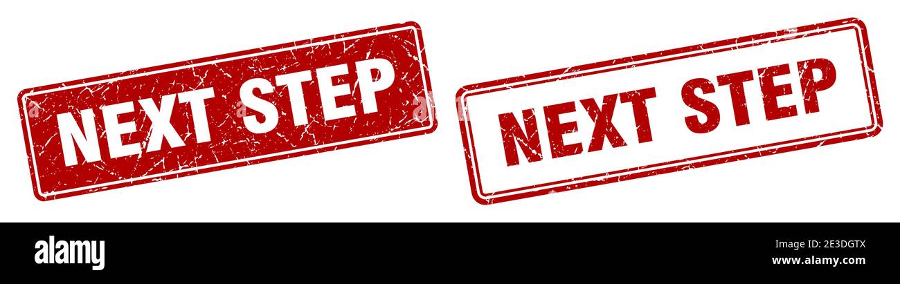next step square stamp. next step grunge sign set Stock Vector Image ...