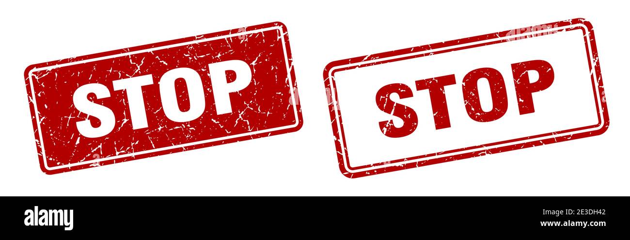 stop square stamp. stop grunge sign set Stock Vector Image & Art - Alamy