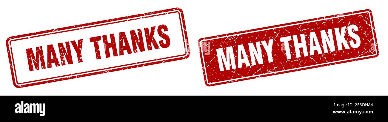 many thanks square stamp. many thanks grunge sign set Stock Vector ...