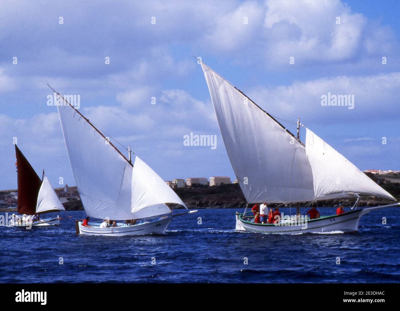 Stintino, Sardinia, Italy. Lateen sail regatta 2003 (scanned from ...