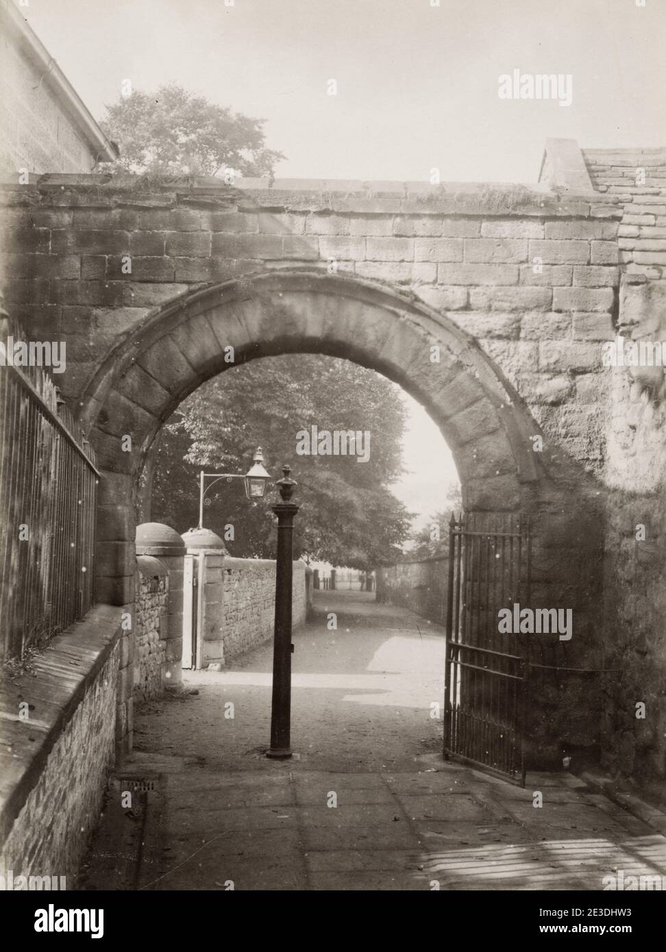 Vintage 19th century photograph: the churchyard gate, Hexham ...