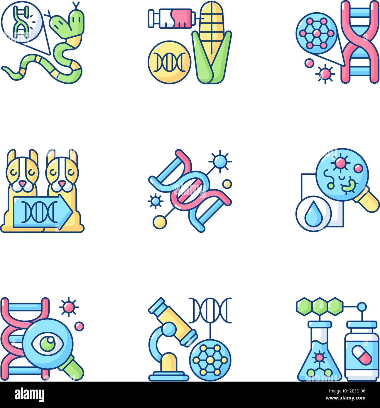 DNA structure experiment RGB color icons set Stock Vector Image & Art ... DNA structure experiment RGB color icons set Stock Vector Image & Art ...