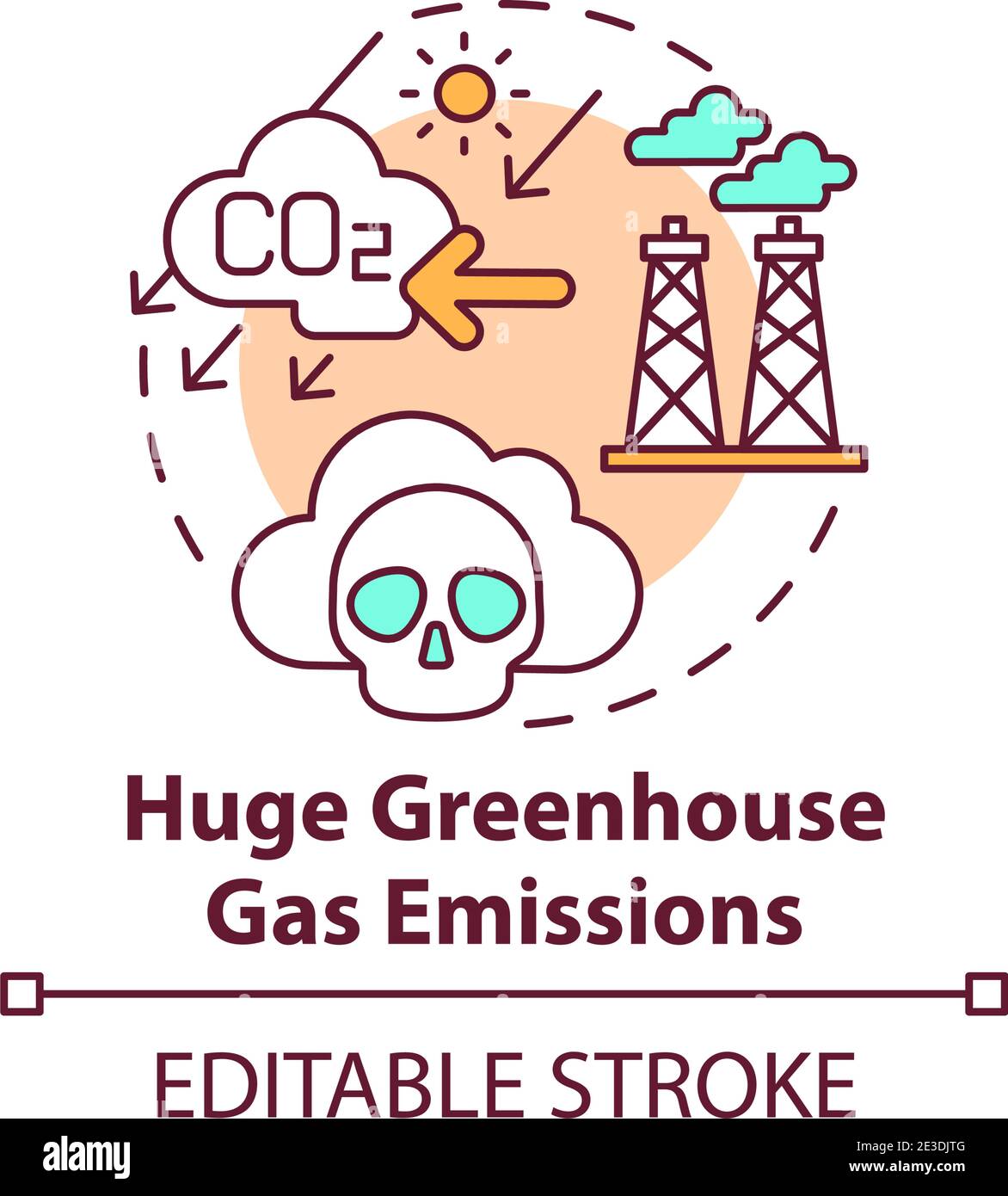 Huge greenhouse gas emission concept icon Stock Vector Image & Art - Alamy