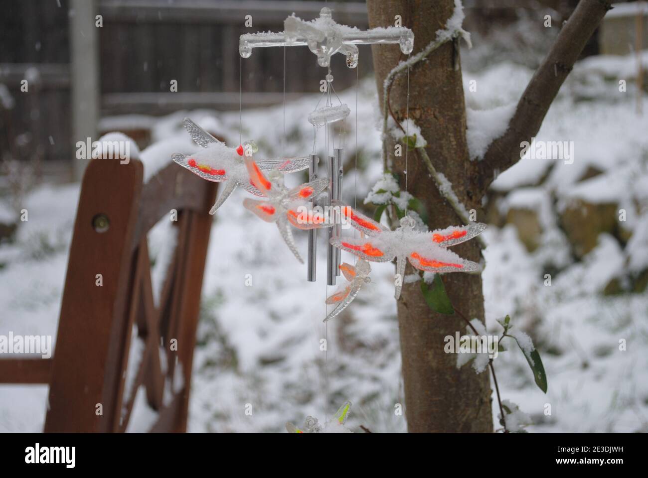 Snow garden scene Stock Photo - Alamy
