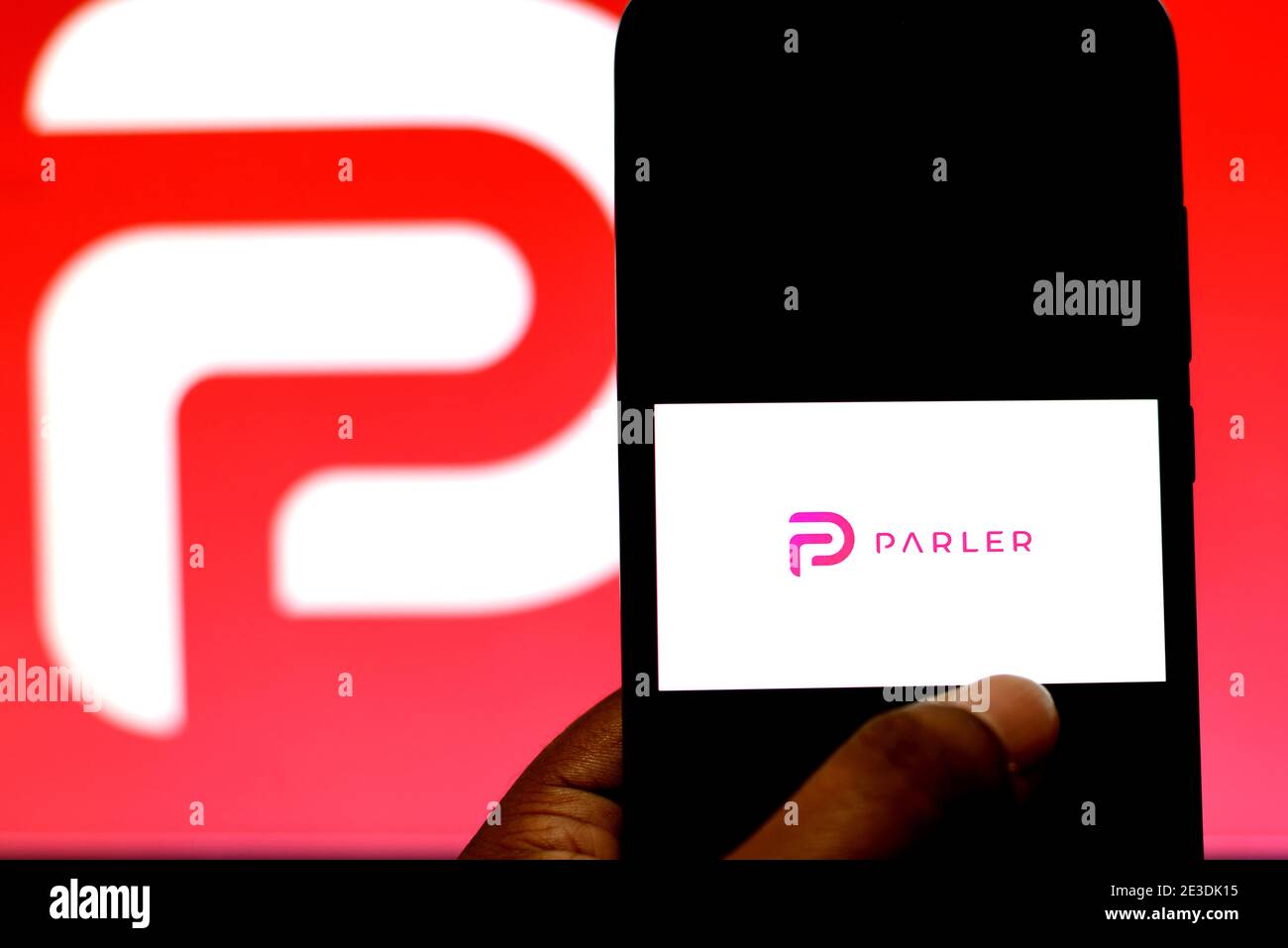 In this photo illustration, a Parler logo seen displayed on a ...