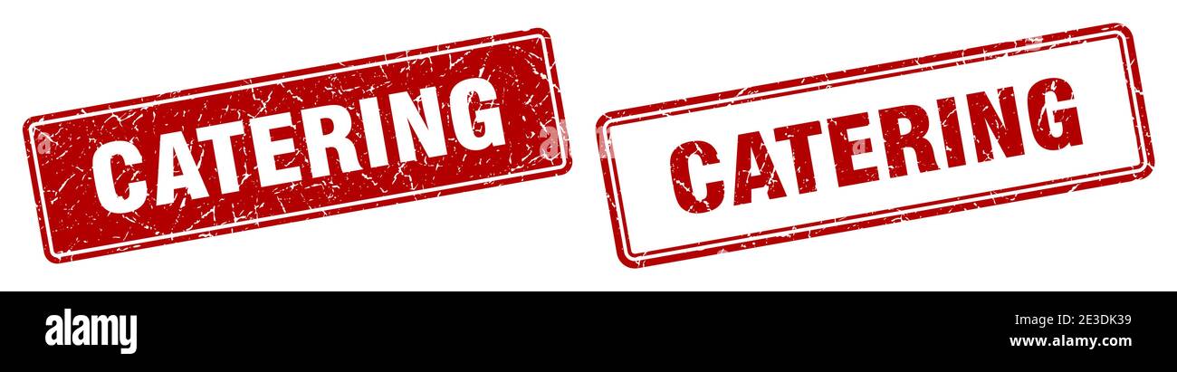 catering square stamp. catering grunge sign set Stock Vector Image ...