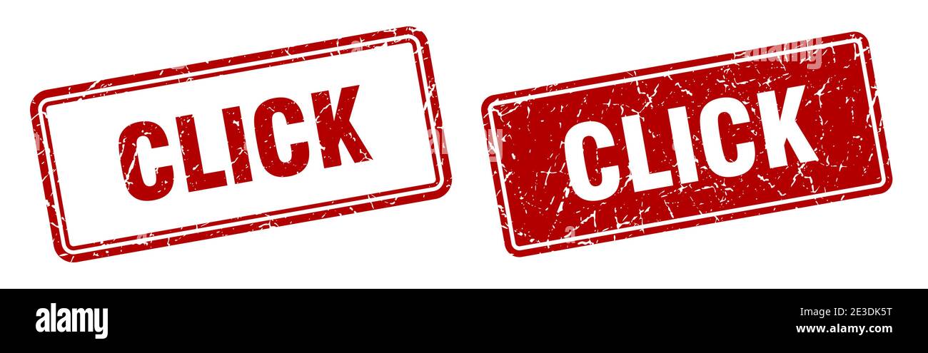 click square stamp. click grunge sign set Stock Vector Image & Art - Alamy