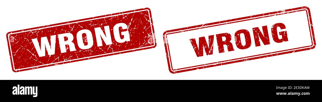 wrong square stamp. wrong grunge sign set Stock Vector Image & Art - Alamy