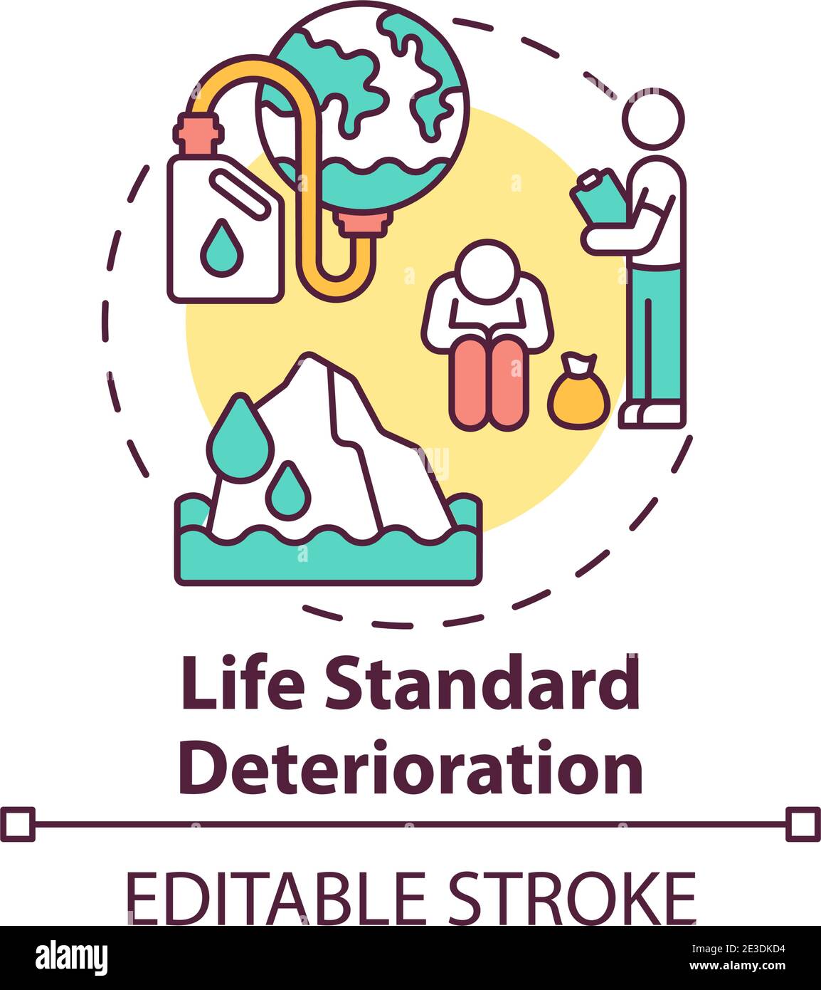 Life standard deterioration concept icon Stock Vector Image & Art - Alamy