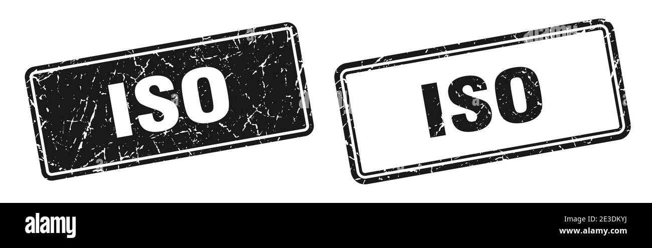 iso square stamp. iso grunge sign set Stock Vector Image & Art - Alamy