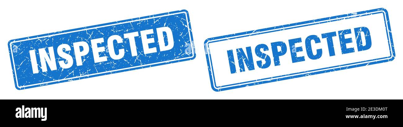 inspected square stamp. inspected grunge sign set Stock Vector Image ...