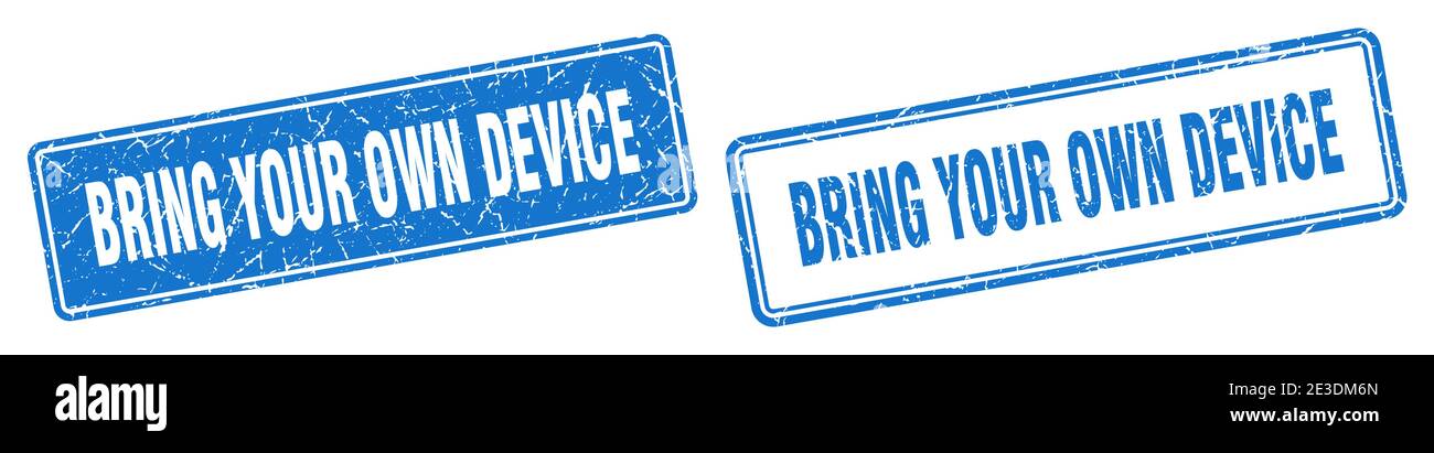 bring your own device square stamp. bring your own device grunge sign set Stock Vector Image ...