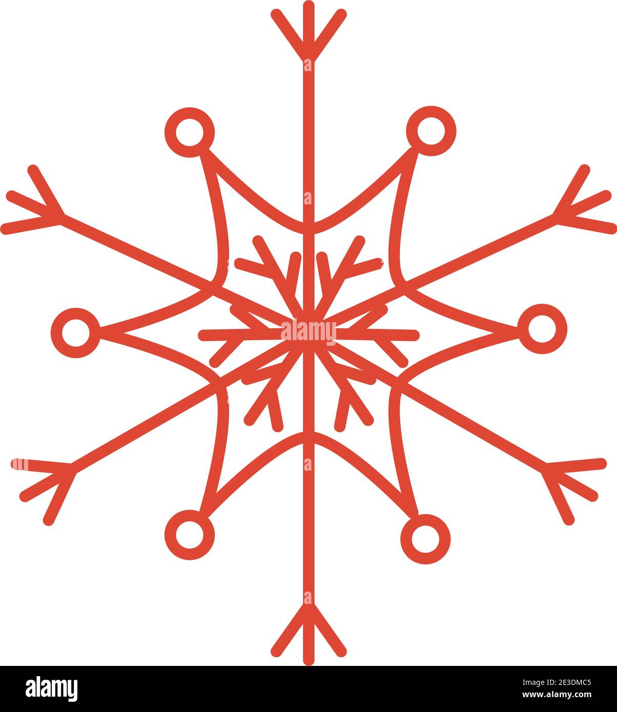 snowflake in line style design, Winter snow merry christmas theme ...
