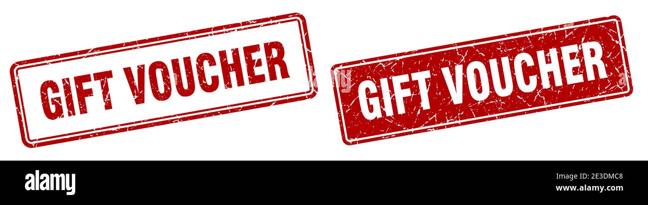 gift voucher square stamp. gift voucher grunge sign set Stock Vector ...