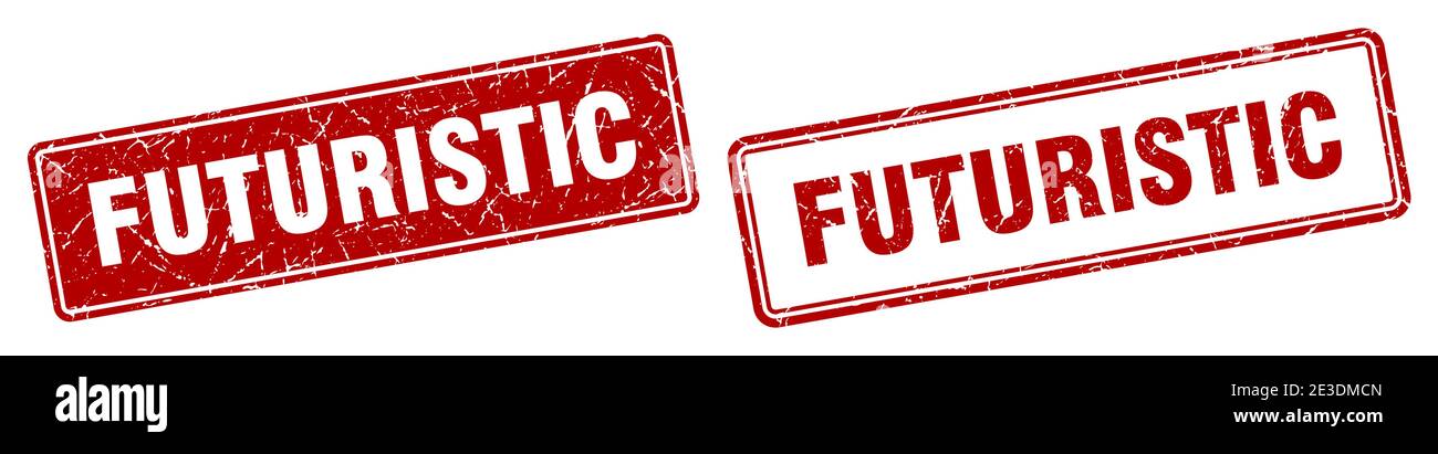 futuristic square stamp. futuristic grunge sign set Stock Vector Image ...