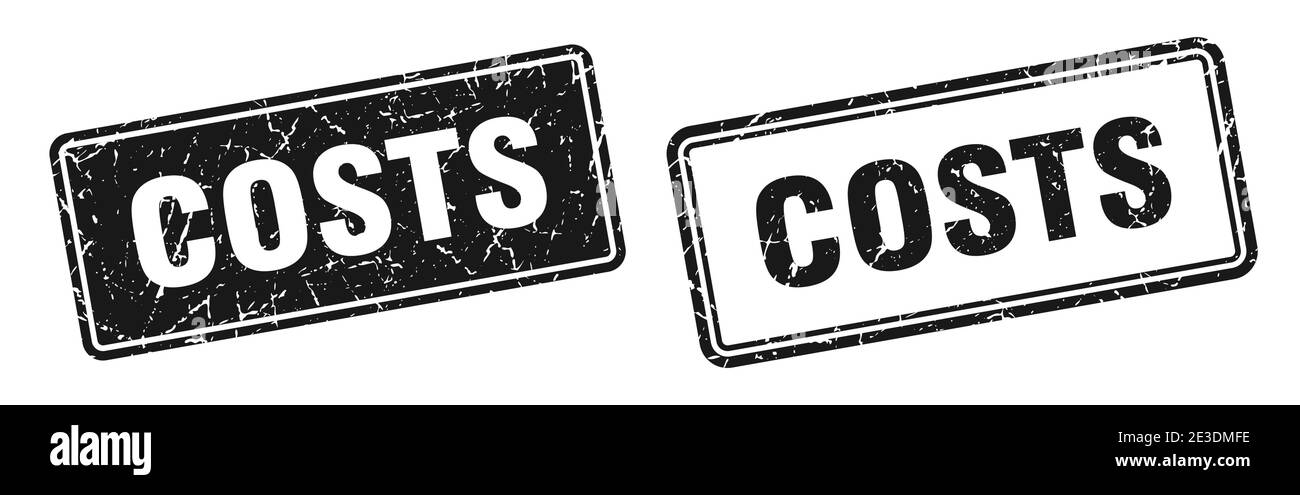 costs square stamp. costs grunge sign set Stock Vector Image & Art - Alamy