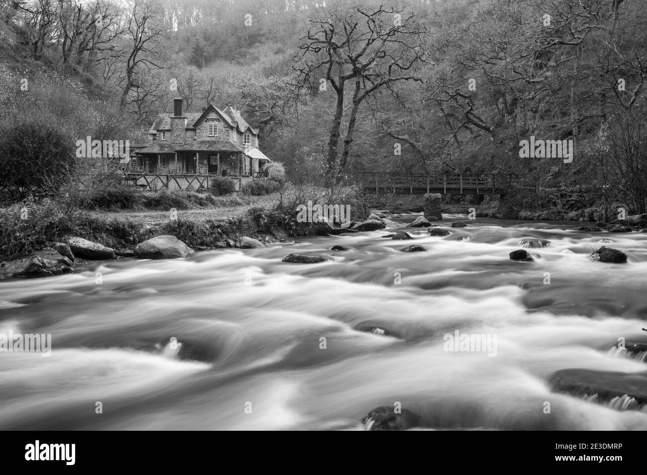 Watersmeet devon autumn Black and White Stock Photos & Images - Alamy