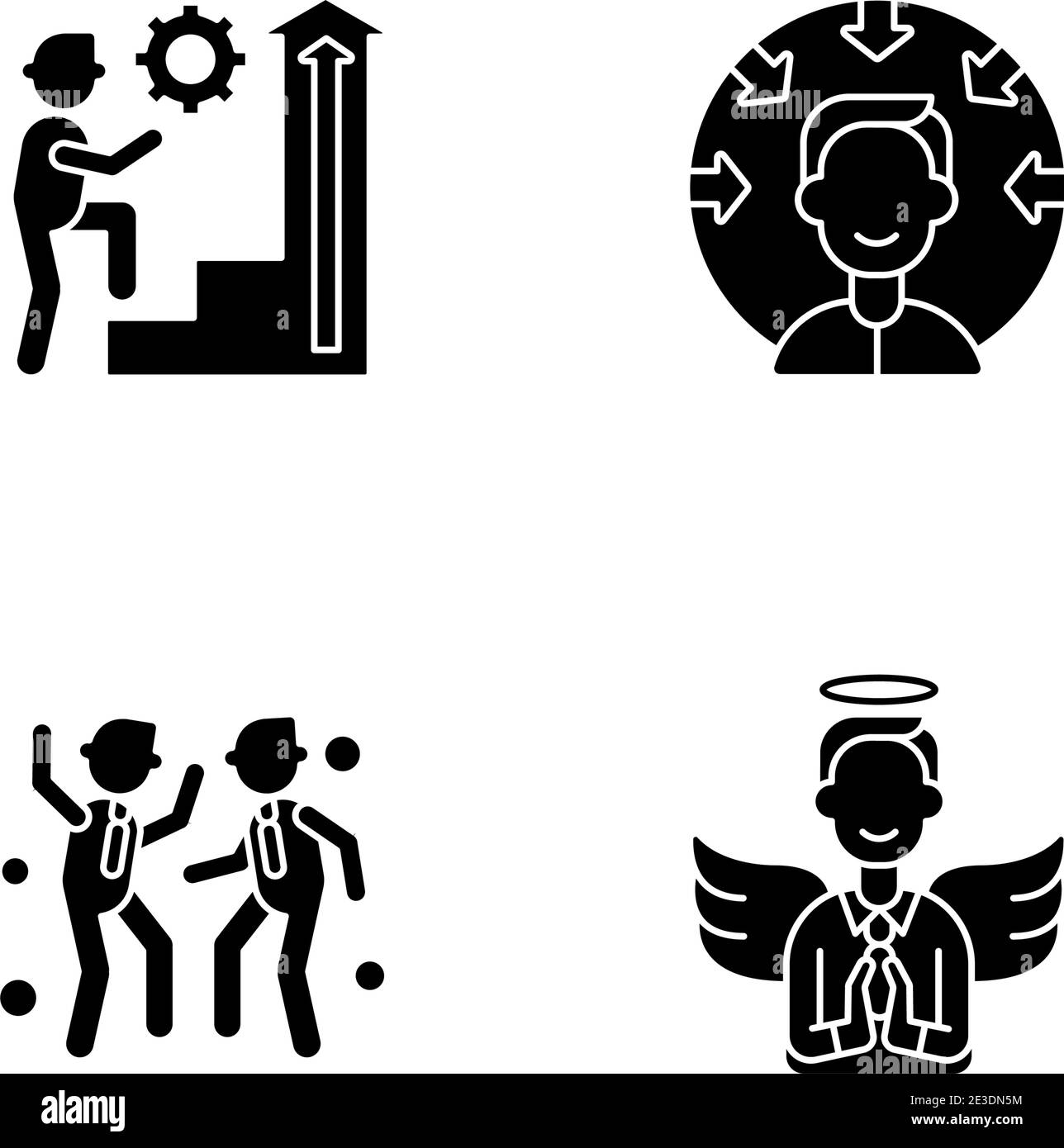 Business vision black glyph icons set on white space Stock Vector Image ...